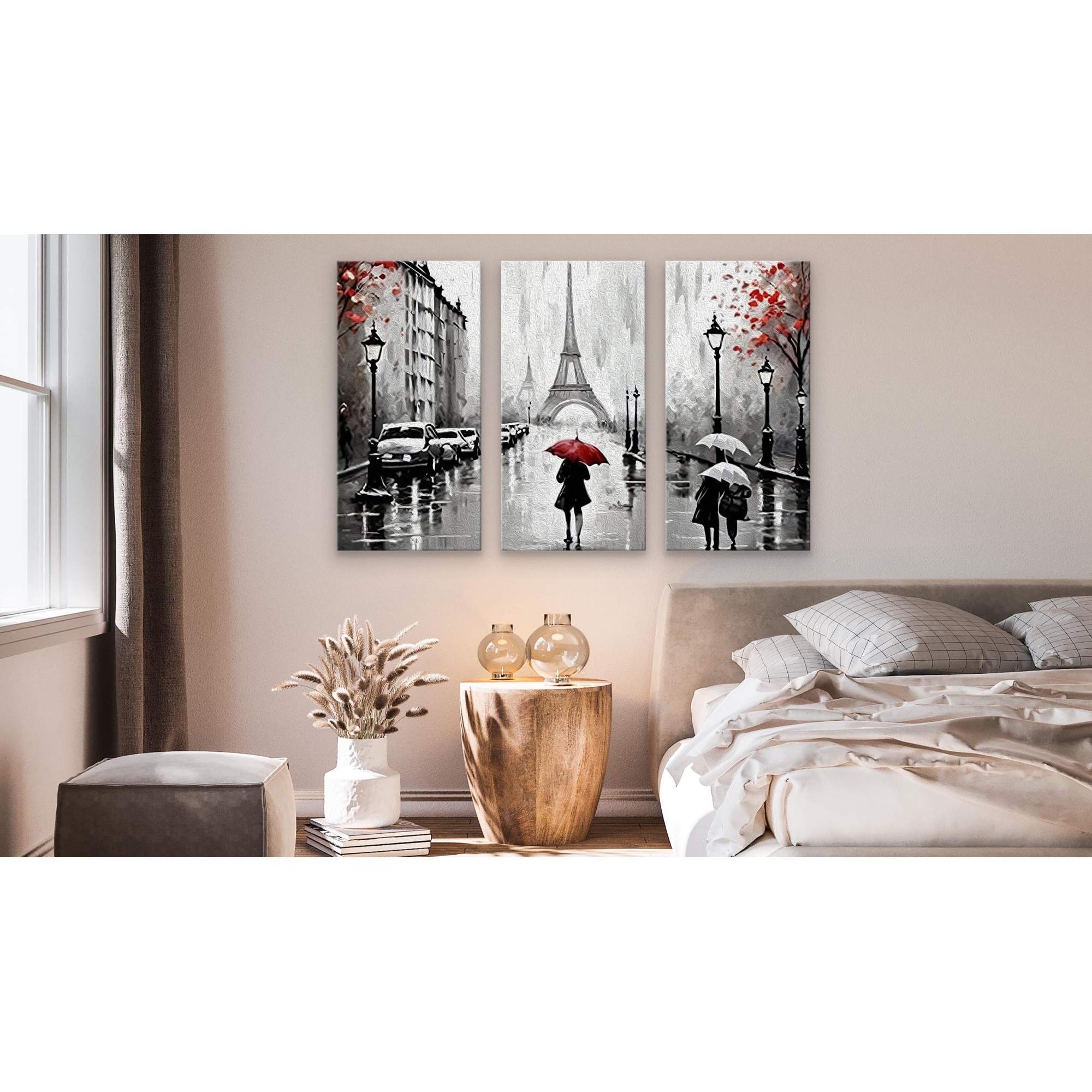Set 3 tablouri canvas romantic Paris, Turnul Eiffel 120x80cm - eMAG.ro