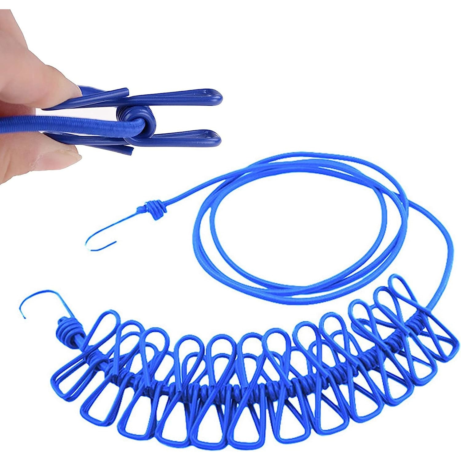 Sfoara de rufe, PVC, 12 cleme, Lungime maxima 360 cm, Albastru - eMAG.ro