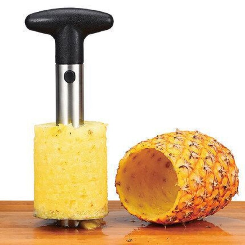 Cutit pentru ananas, Inox, 24 x 3.2cm, Argintiu/Negru - eMAG.ro