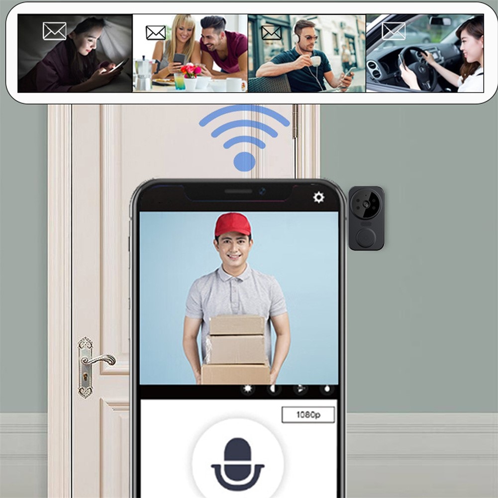 Sonerie video inteligenta fara fir Tuya, wireless, pentru interior si ...