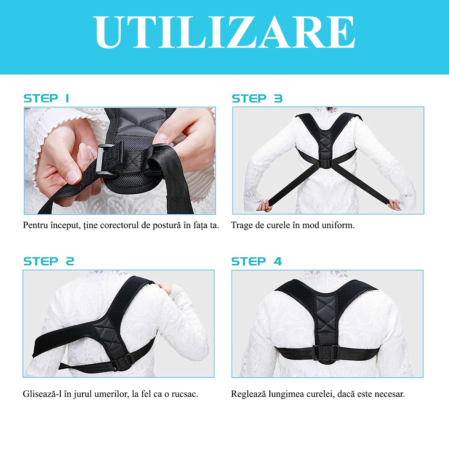 Corector de postura VITALOZeN® pentru indreptare spate, coloana, umeri ...