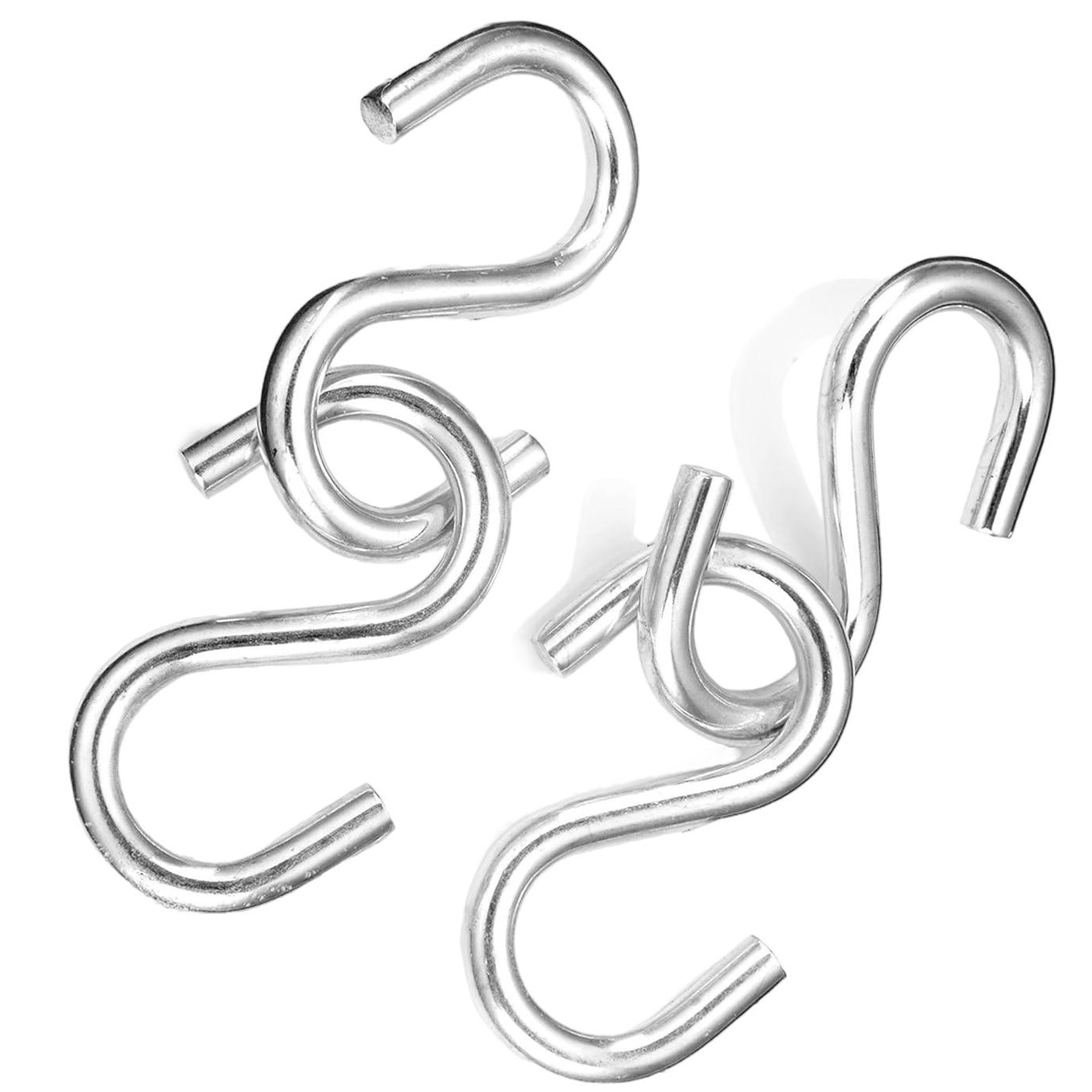 Set 4 carlige in S, Inox, 7.5cm, 200kg, Argintiu - eMAG.ro