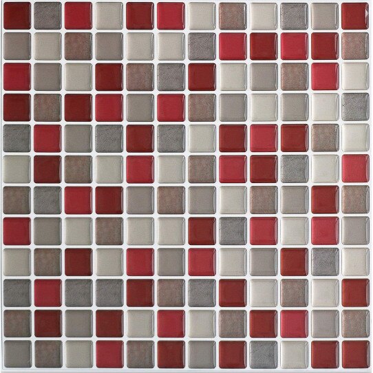 Set 10 placi decorative, PVC, 10x10 cm, Multicolor - eMAG.ro