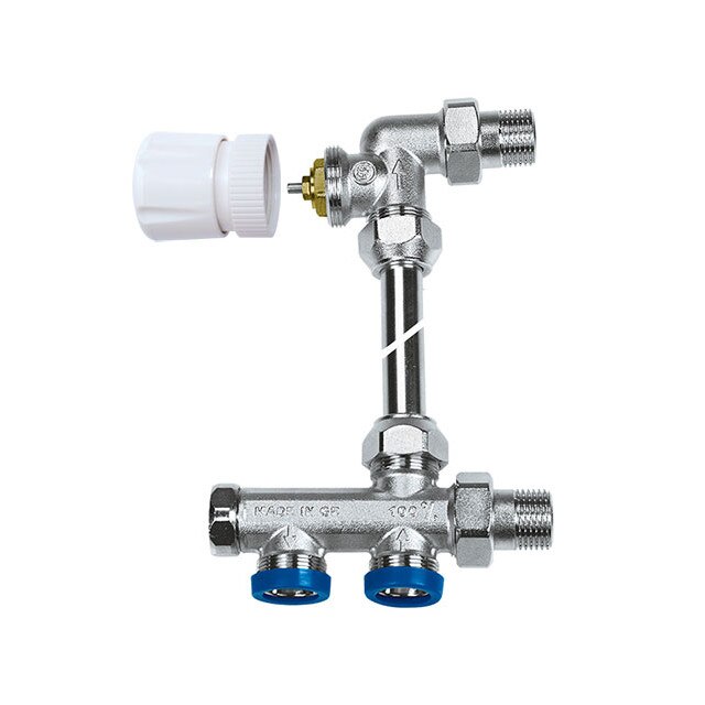 Kit robineti radiator 1/2", alimentare inferioara 24x19, tur ...
