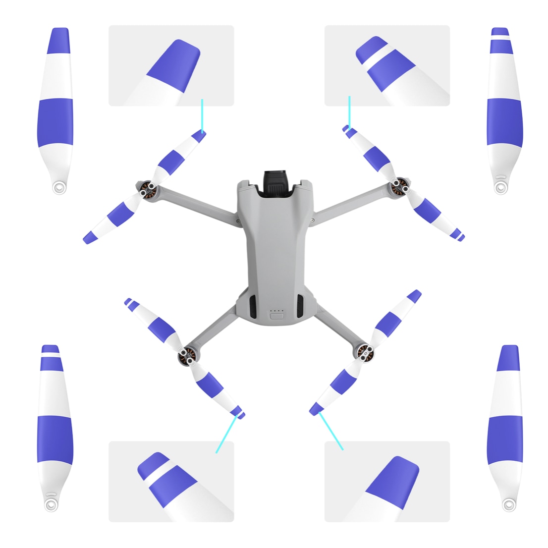 Set 4 elice pentru DJI MINI 3 cod 6030F3, Aliaj, Albastru - eMAG.ro