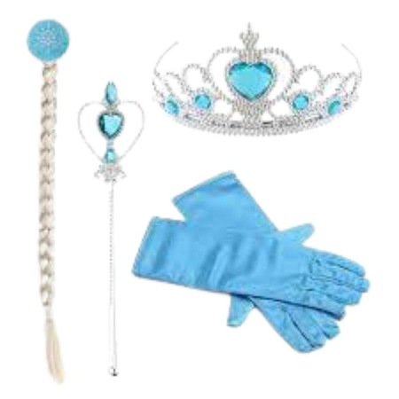 Set accesorii Printesa Elsa, codita, diadema, manusi si bagheta magica ...