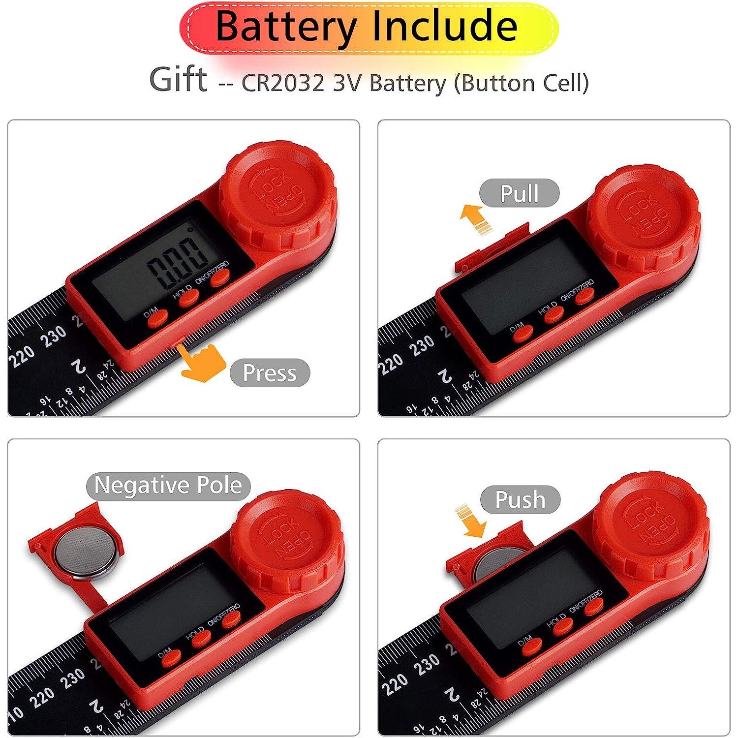 Raportor digital JENUOS® de 200 mm, plastic, 2in1, Negru - eMAG.ro