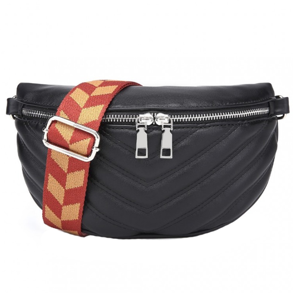 Crossbody női táska, ökológiai bőr, Miss Lulu LB2307BK Fekete - eMAG.hu