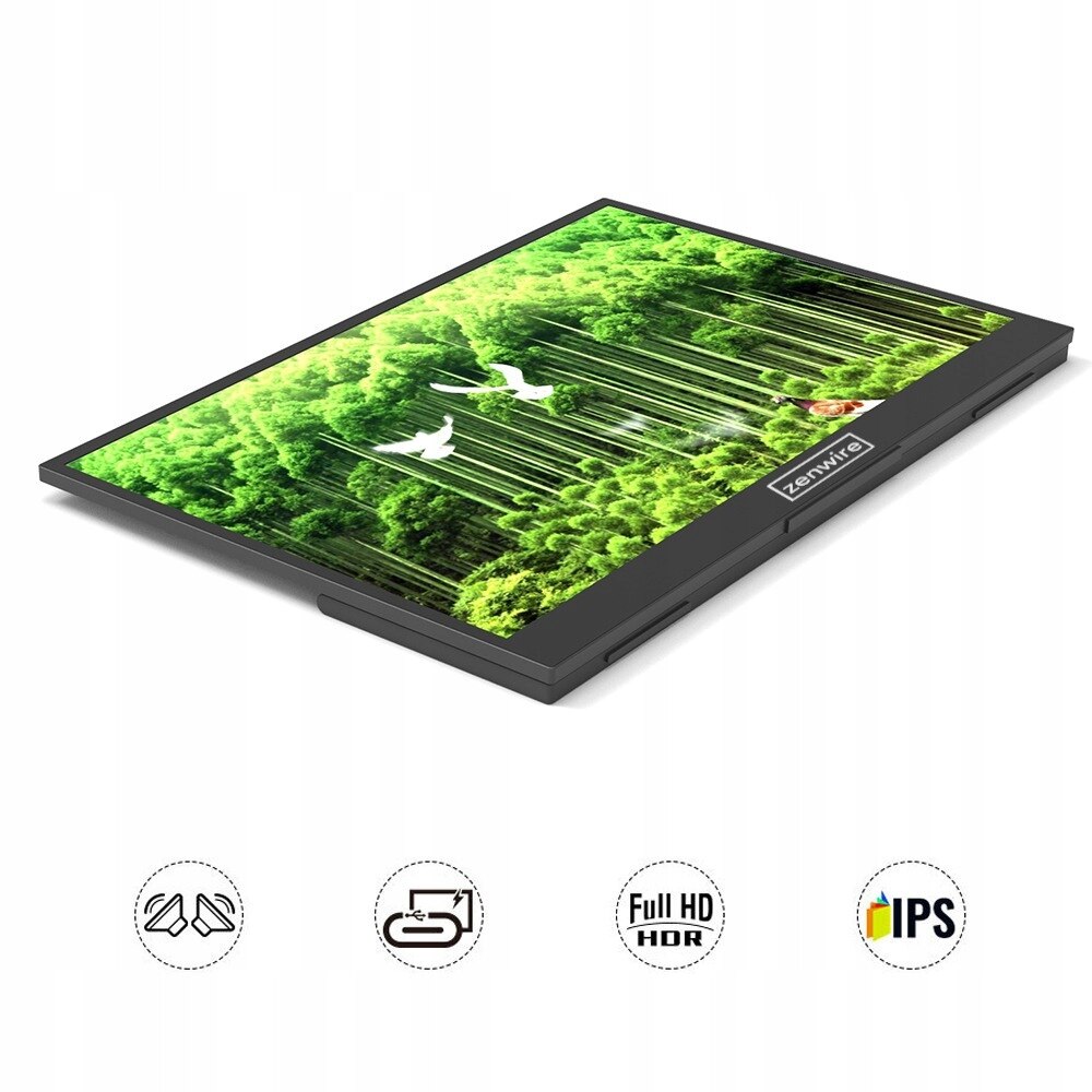 Monitor portabil Zenwire USB-C Full HD 1920x1080 IPS HDMI pentru laptop ...