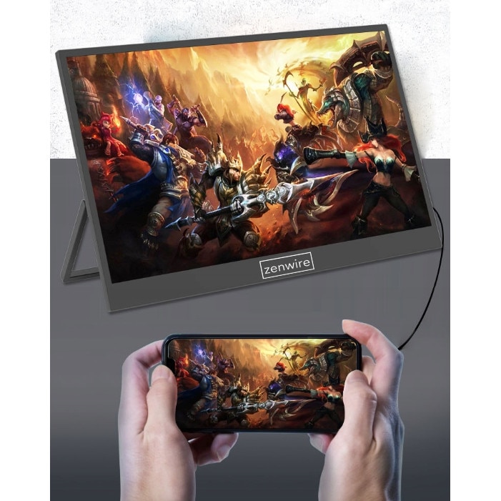 Monitor portabil, Zenwire, 15, 6 inchi, USB-C Full HD 1920x1080 IPS ...
