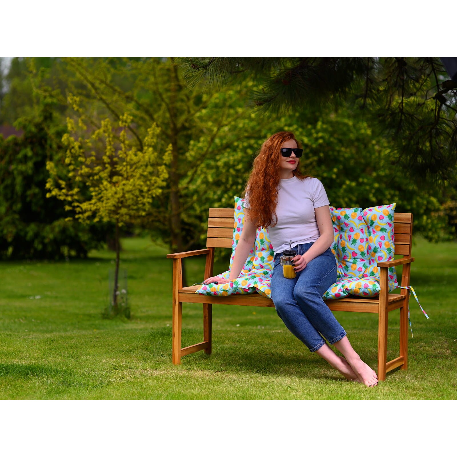 Perna pentru banca de gradina, Postergaleria, 120x50x50 cm, Albastru ...