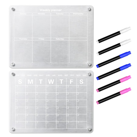Set de 2 calendare magnetice pentru frigider, OVERTANG, cu pix ...
