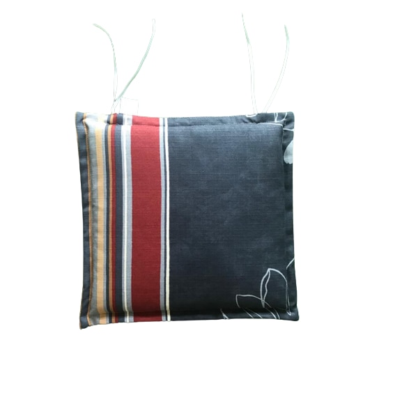Perna sezut scaun, culoare neagra cu dungi rosii, 42x40x3 cm - eMAG.ro