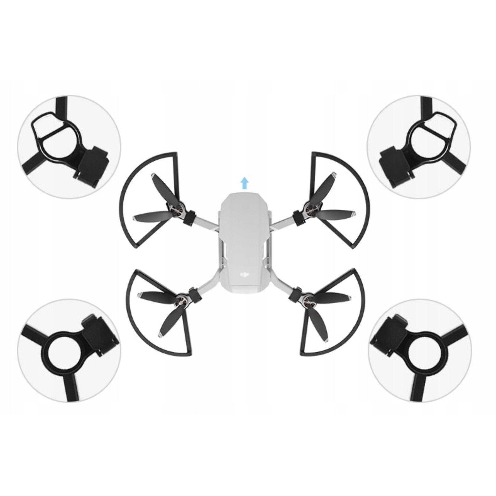 Set 4 protectii pentru elice, Compatibil cu DJI Mavic Mini 2, ABS, Gri ...
