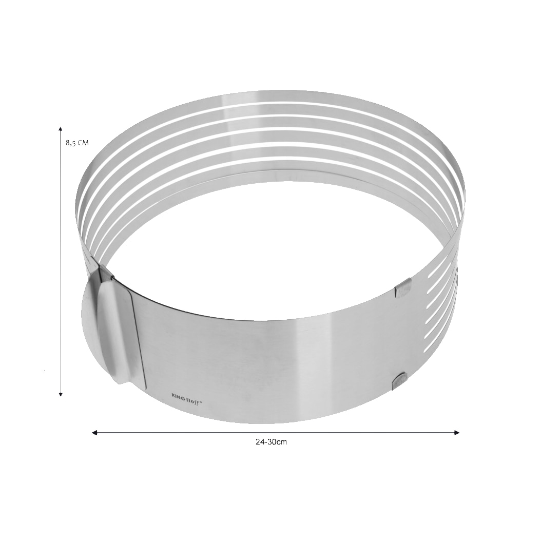 Forma reglabila pentru tort, din inox, 8.5 x 26 x 31 cm, Kinghoff - eMAG.ro