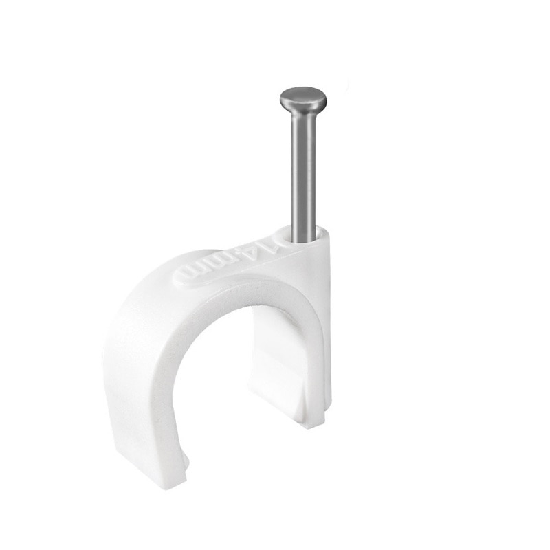 Set 100 buc agrafe prindere cabluri, Polietilena, Alb - eMAG.ro