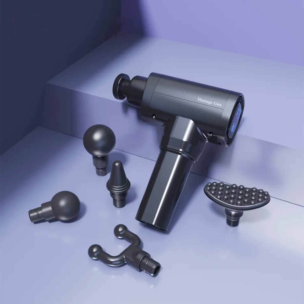 Aparat de masaj tip pistol, fara fir, 6 capete interschimbabile, 6 ...