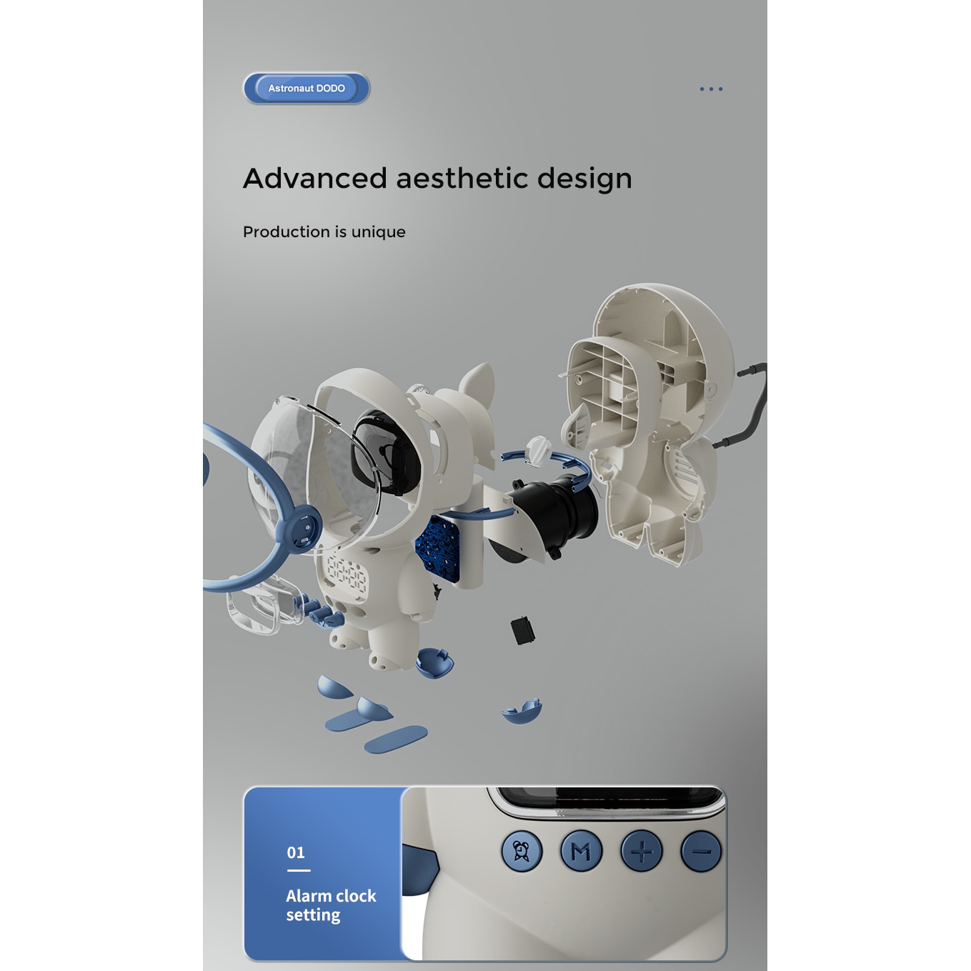 OEM DODO robot intelligens éjszakai lámpa, időkijelző és Bluetooth ...