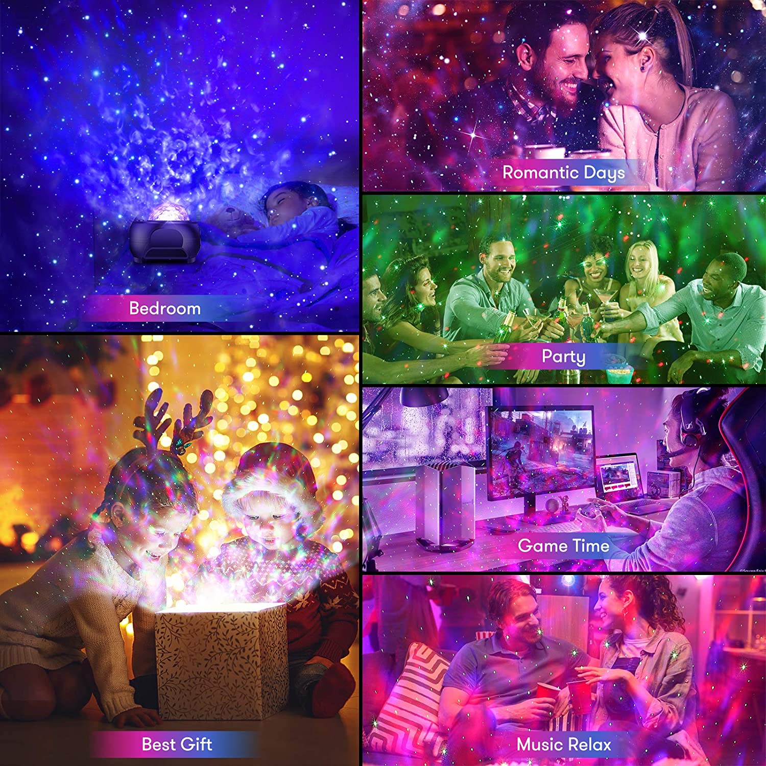 Proiector de camera, LED cu top 10 planete, Bluetooth, Muzica de ...