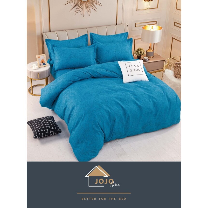 Lenjerie de pat, Jojo Home, 4 piese, 1 persoana, imprimeu Elegant ...