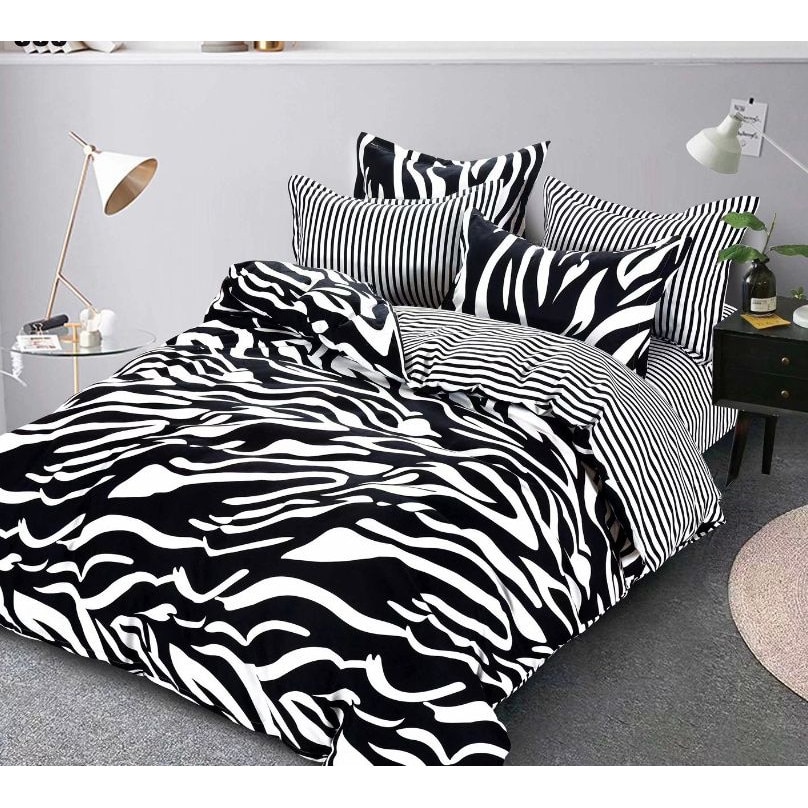 Set Lenjerie de pat dublu, 2 persoane, Pucioasa, Bumbac, Finet, 6 Piese ...