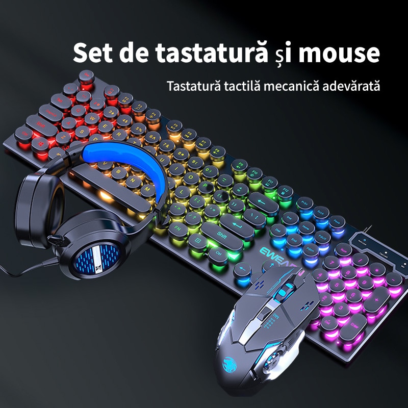Set de tastatura joc, mouse, casti - eMAG.ro