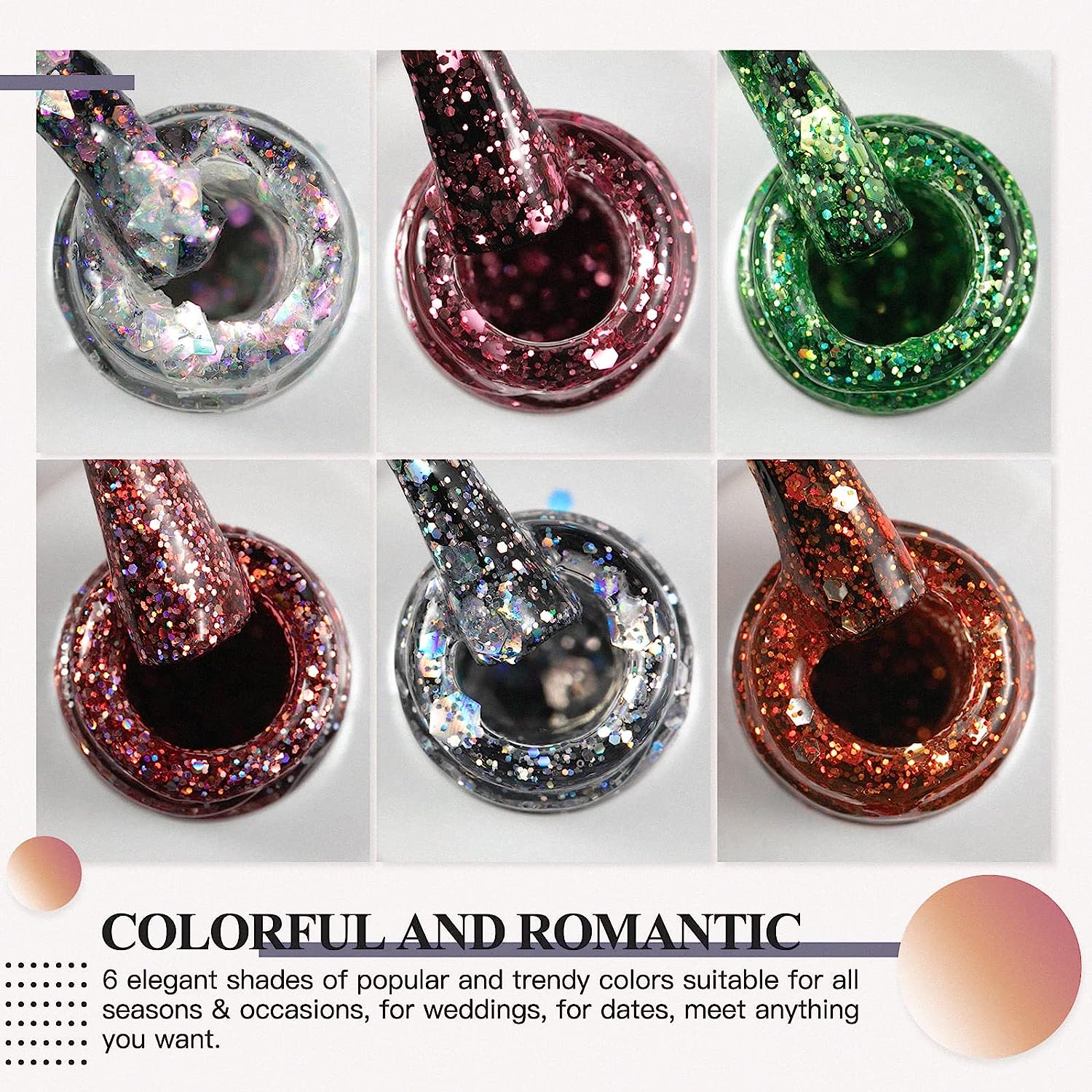 Kit unghii cu gel, Set de oje cu sclipici, lampa LED UV 36W, Kit complet de unghii cu Gel UV ...