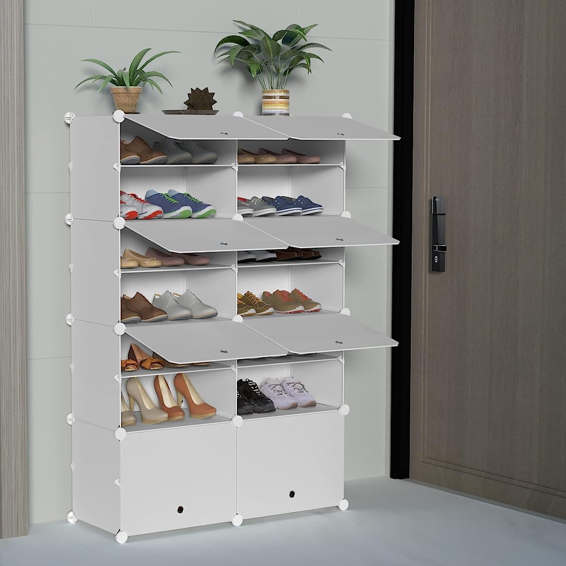 Raft modular cu 8 compartimente, 85x32x125 cm, alb - eMAG.ro