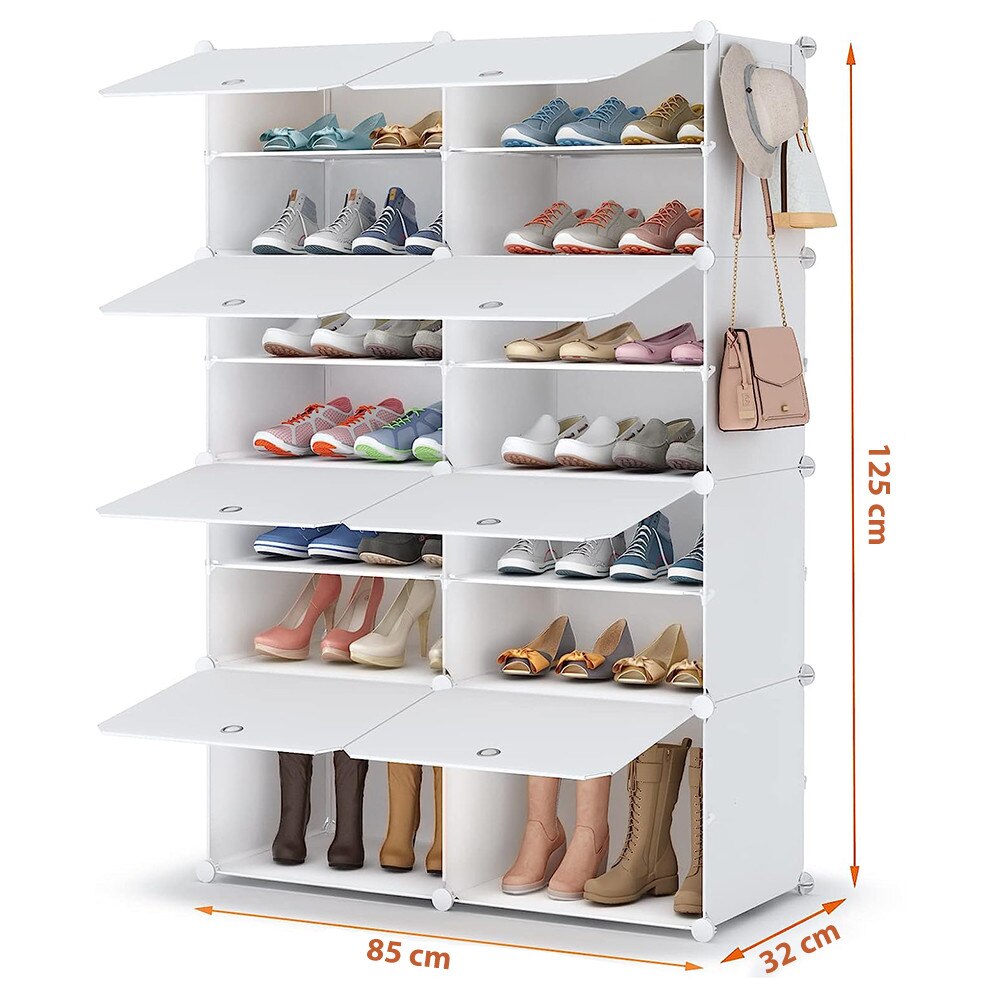 Raft modular cu 8 compartimente, 85x32x125 cm, alb - eMAG.ro