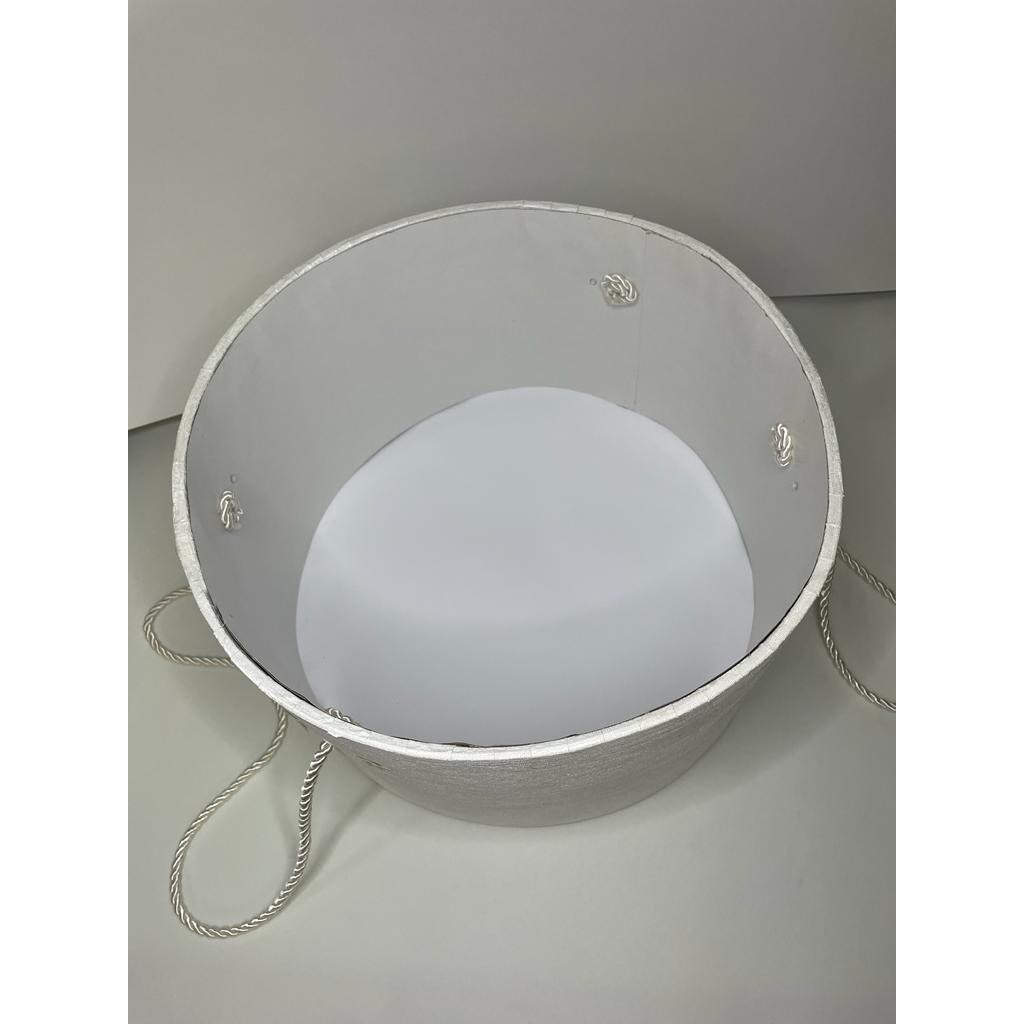 Cufar botez, alb si roz cu fundita, diametru 37 cm - eMAG.ro