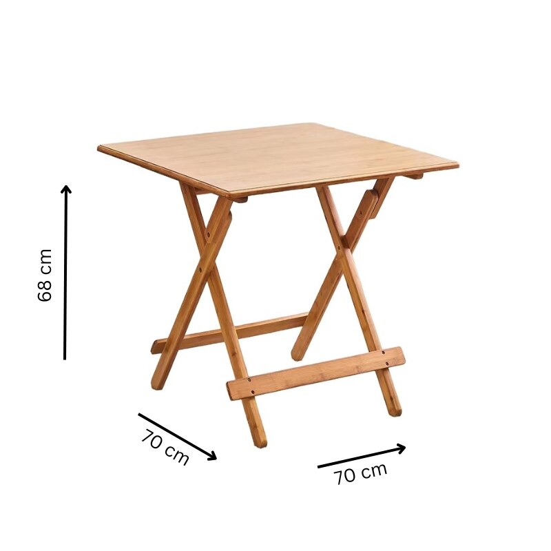 Set fotoliu balansoar si masa pliabila din bambus, culoare natur, ideal ...