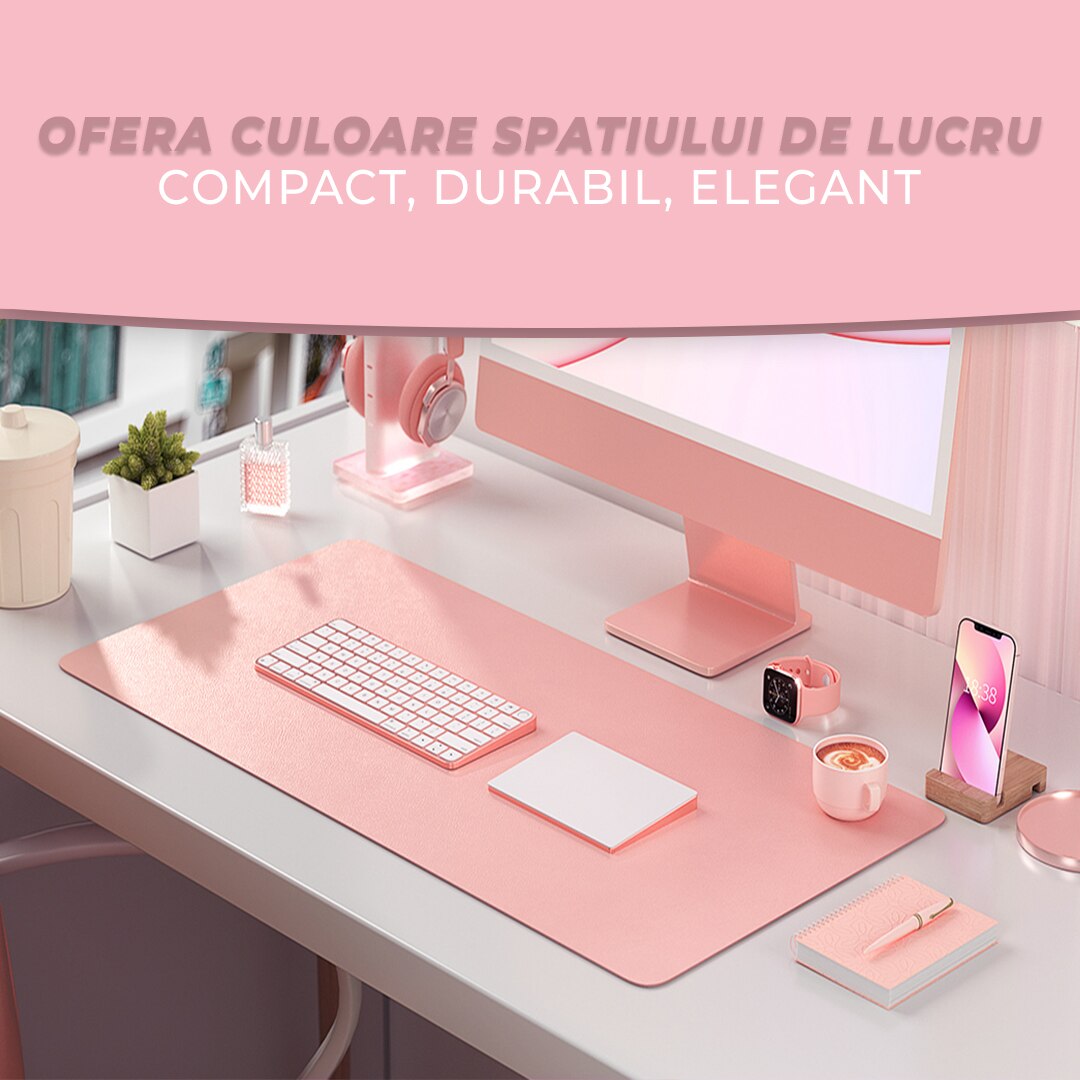 Mapa de birou XXL, Timebox, 80 x 40 cm, Cu 2 fete din Piele Ecologica ...