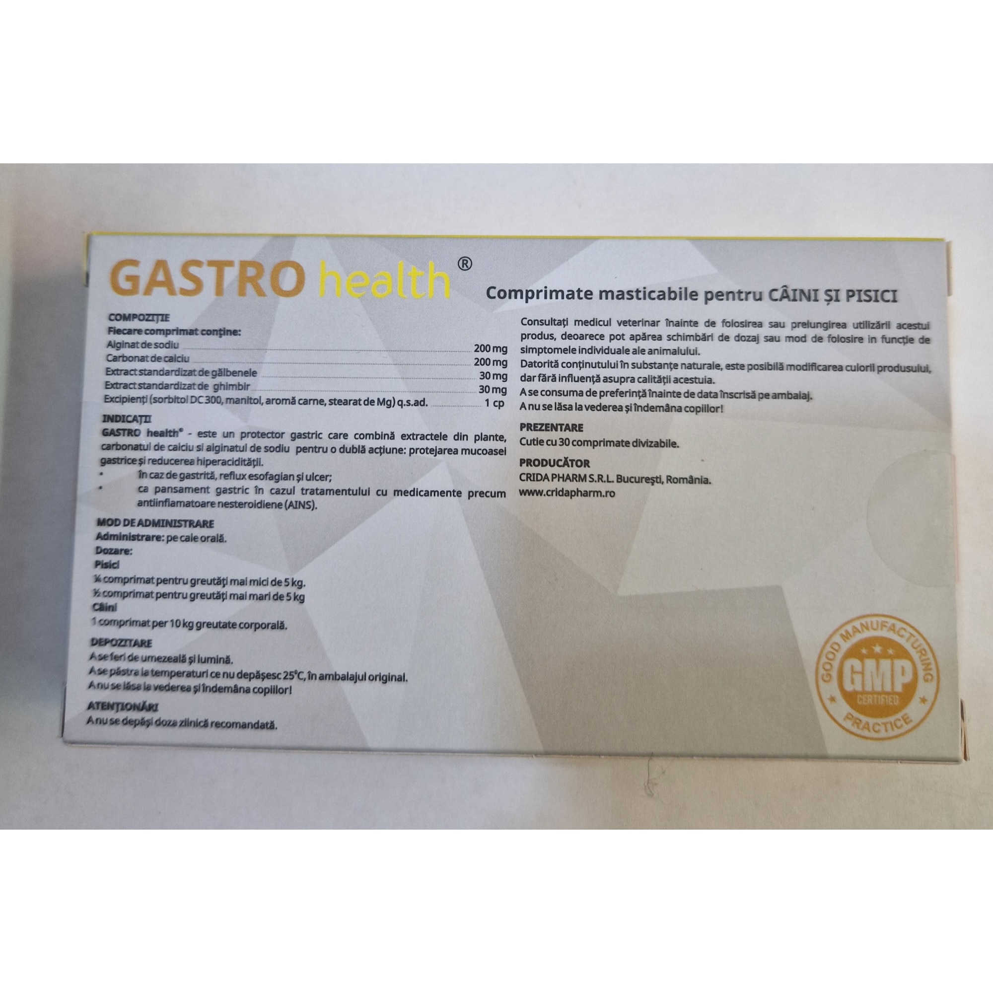 Protector gastric pentru caini si pisici, Gastro Health, 30 comprimate ...