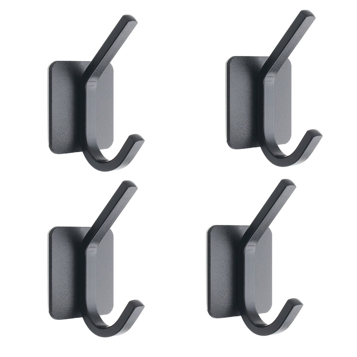 Set 4 carlige adezive pentru prosoape, Aluminiu/Otel, Negru - eMAG.ro