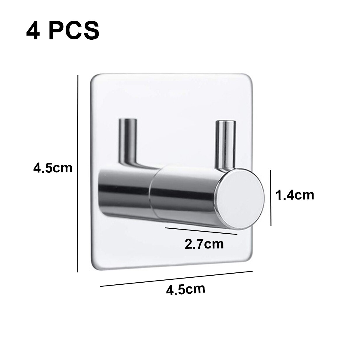 Set 4 carlige pentru prosoape, Inox, 4.5x4.5x3.5cm, Argintiu - eMAG.ro