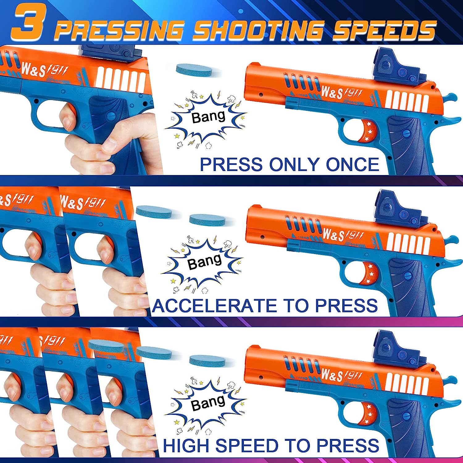 Pistol de jucarie cu gloante moi pentru copii de +6 ani, cu 240 de ...