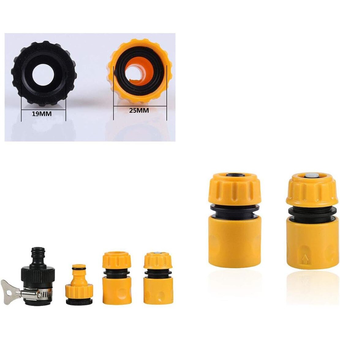 Set 12 racorduri, Plastic, Negru/Galben - eMAG.ro