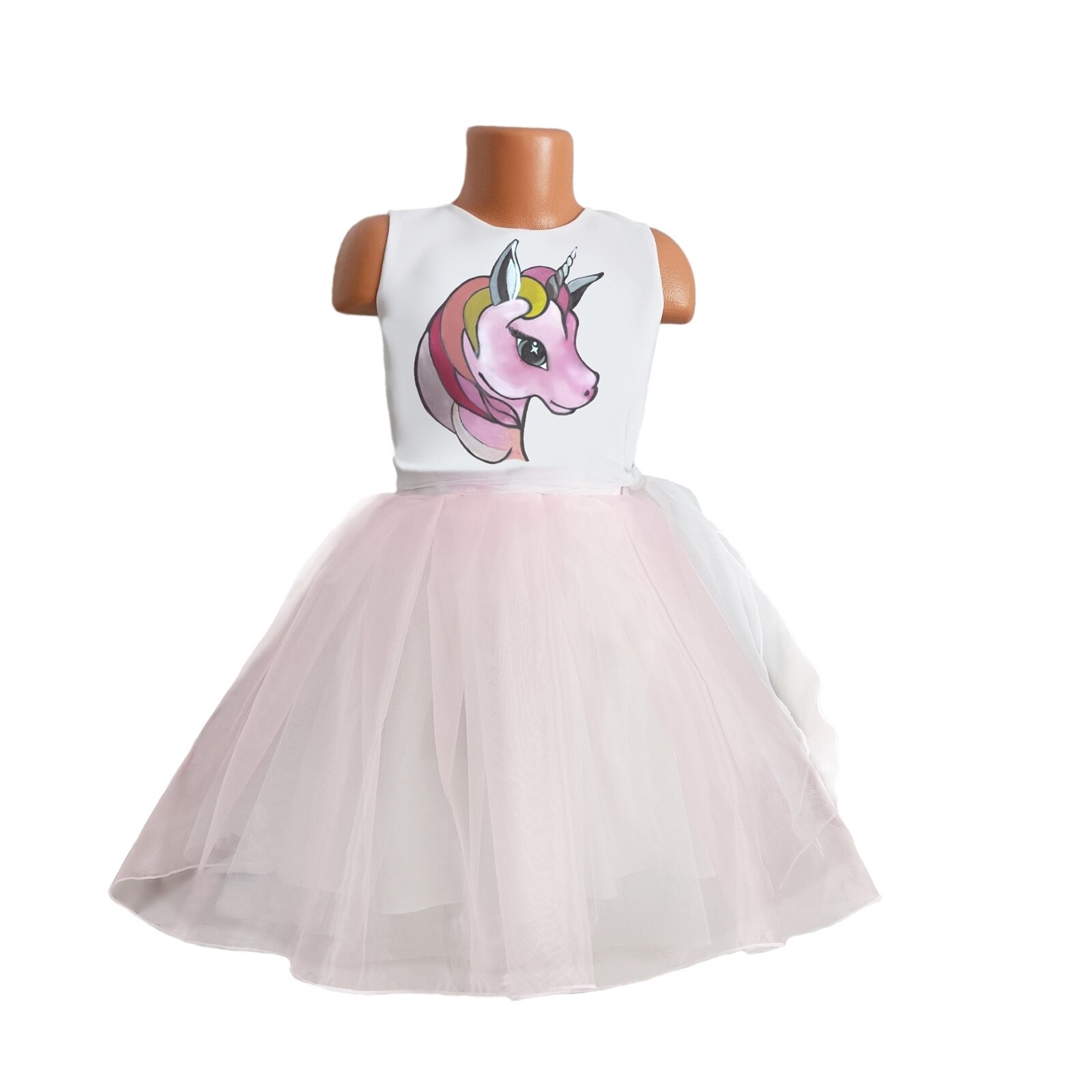 Rochie pictata manual, Miss Mignon Unicorn baby pony, fete 5 ani, 110 ...