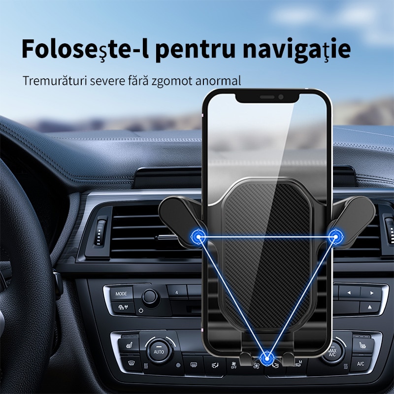Suport pentru telefon mobil gravitational montat pe masina, suport mare ...
