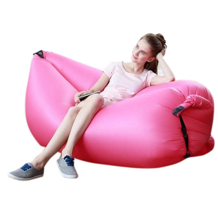 Saltea gonflabila Lazy Bag pentru camping sau plaja 2m Roz - eMAG.ro