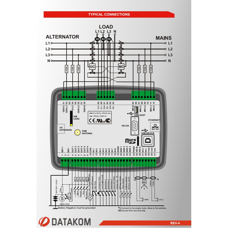 Controler generator electric Datakom D500, tip modem, unitate centrala ...