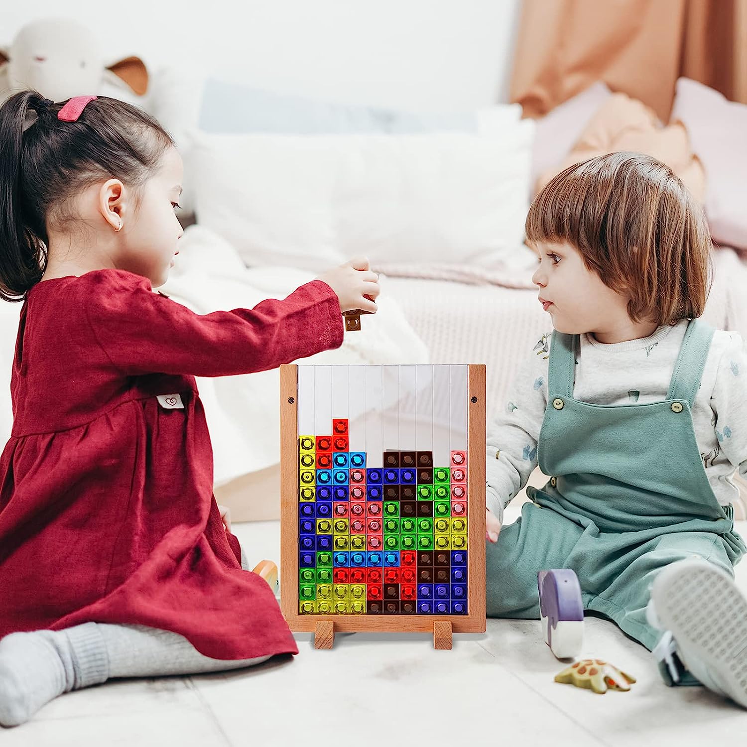 Blocuri rusesti Puzzle, 3D Transparent Brain Teaser Jucarii, cu bord de ...