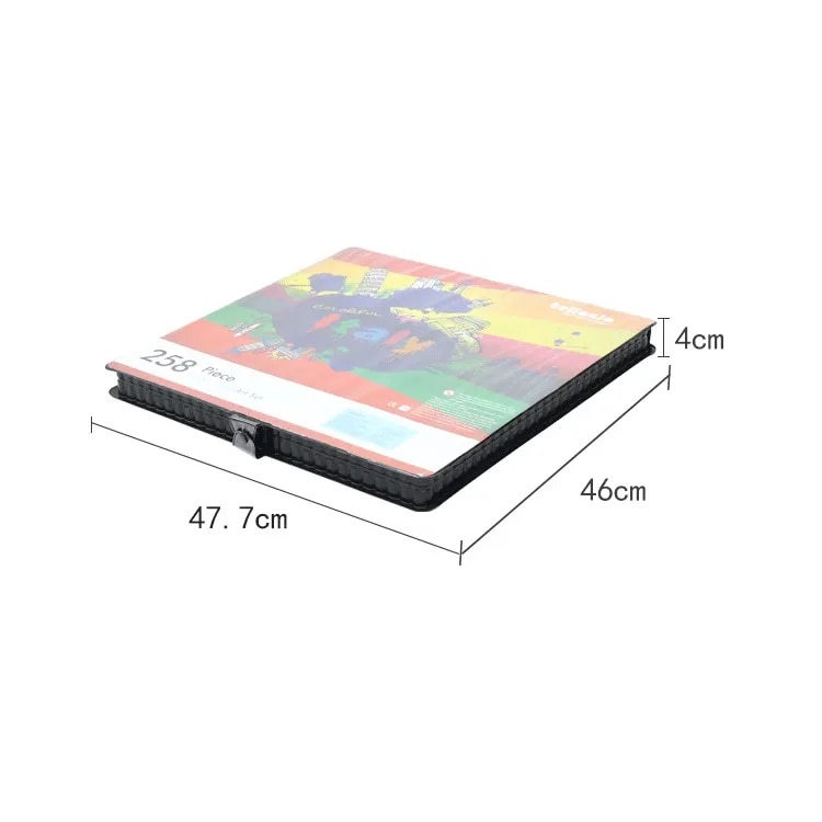 Set de pictura si desen pentru copii WePro Store, 258 piese, creioane colorate, pasteluri de ...