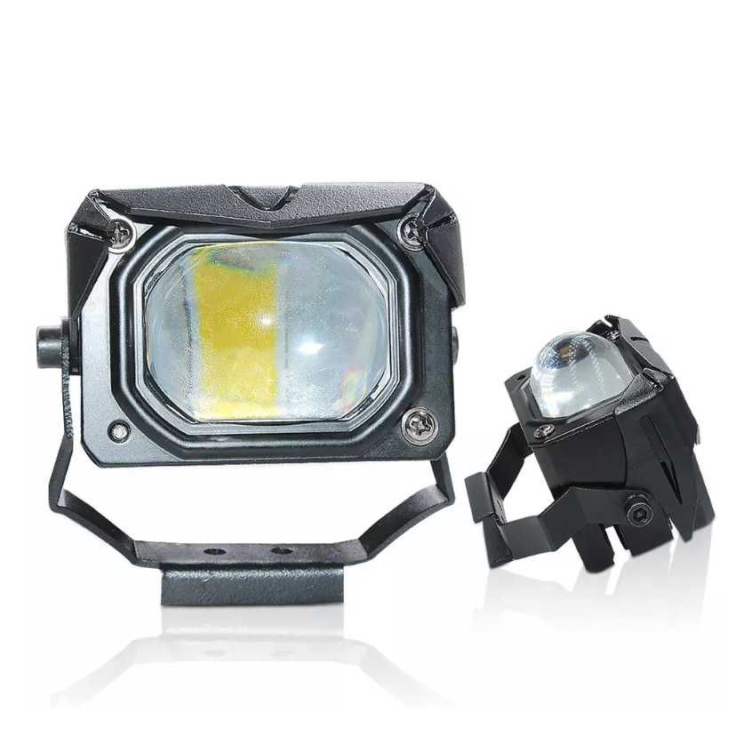 Set 2 proiectoare auto biLED cu lupa, 70W, 3000K/6000K, 3200LM, lumina ...