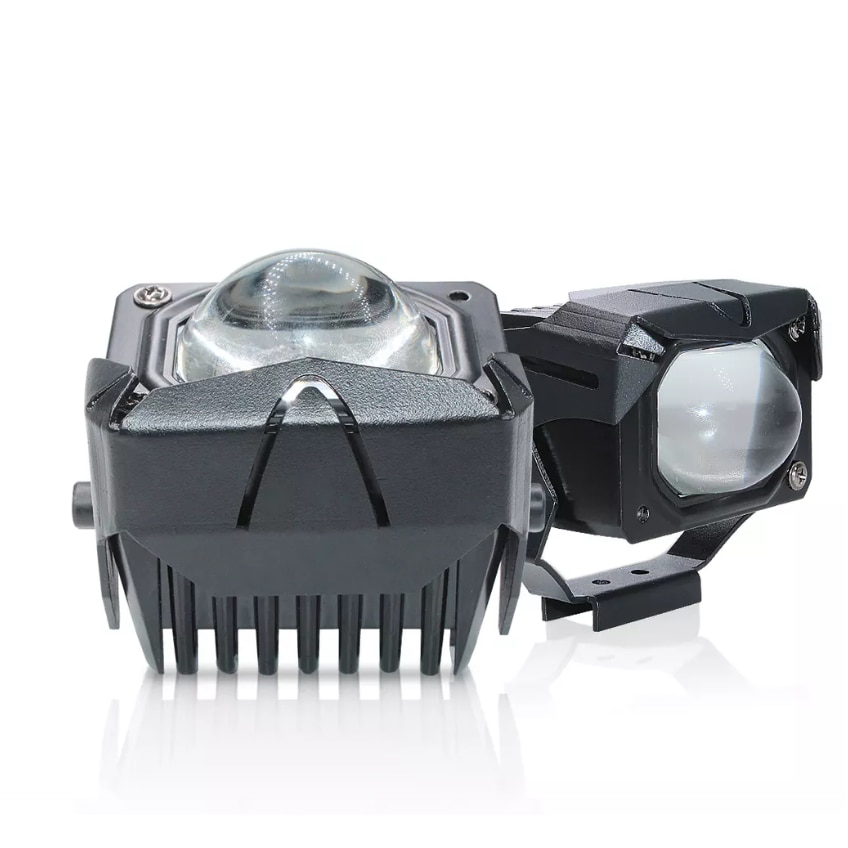 Set 2 proiectoare auto biLED cu lupa, 70W, 3000K/6000K, 3200LM, lumina ...