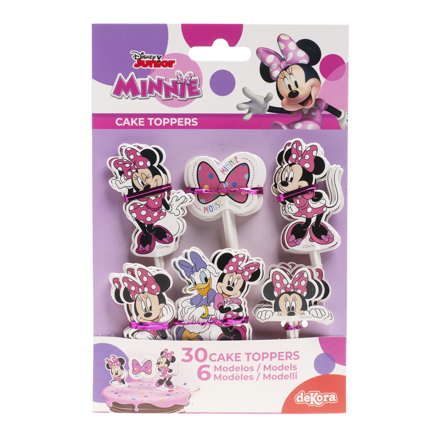 Set 6 modele decor hartie tort / briosa Minnie Mouse 30 buc - eMAG.ro