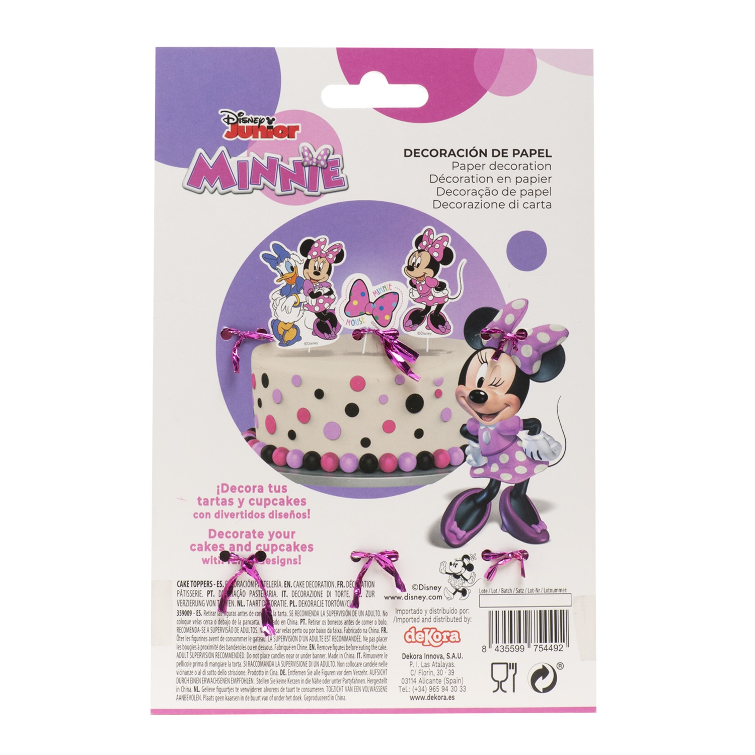 Set 6 modele decor hartie tort / briosa Minnie Mouse 30 buc - eMAG.ro