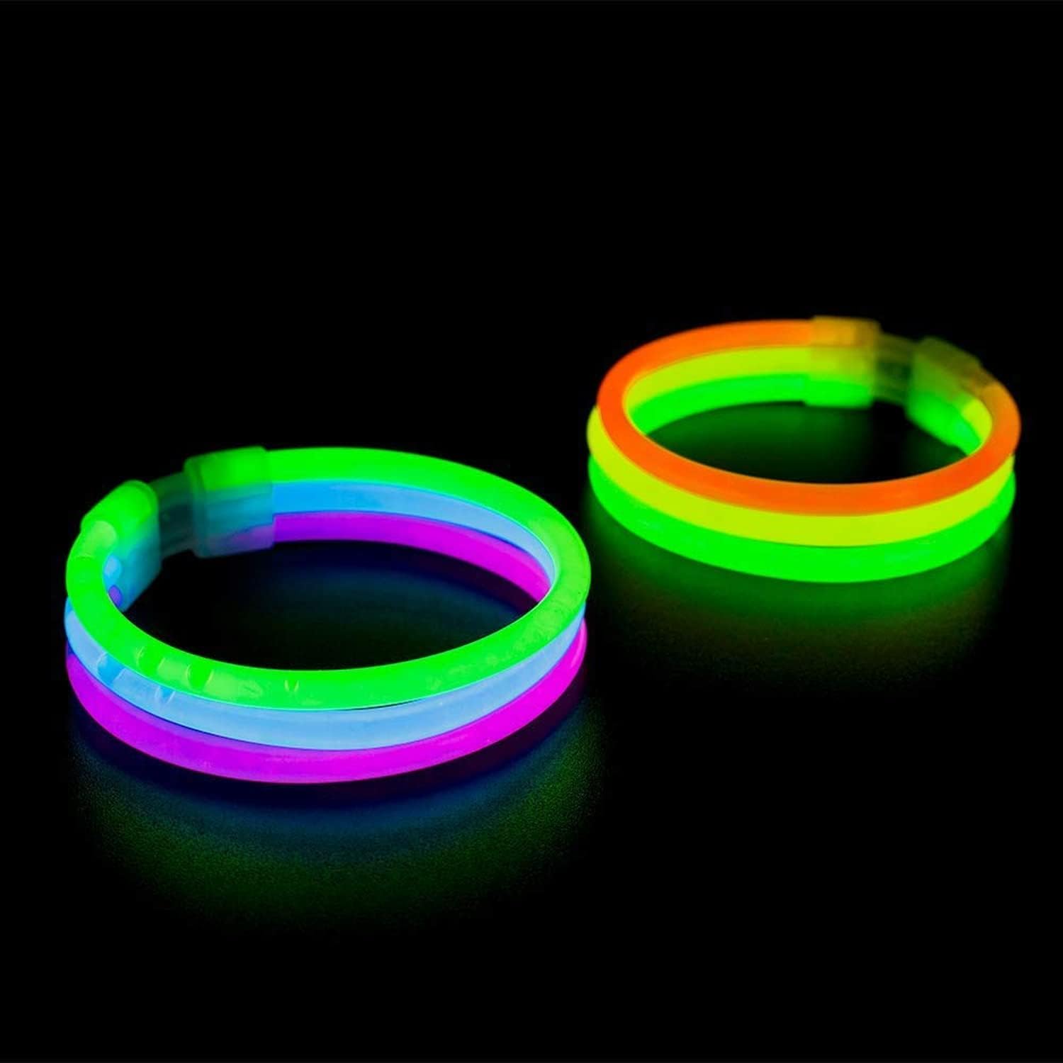 Set 100 de bratari fosforescente, Zola®, lungime 20 cm, multicolore ...