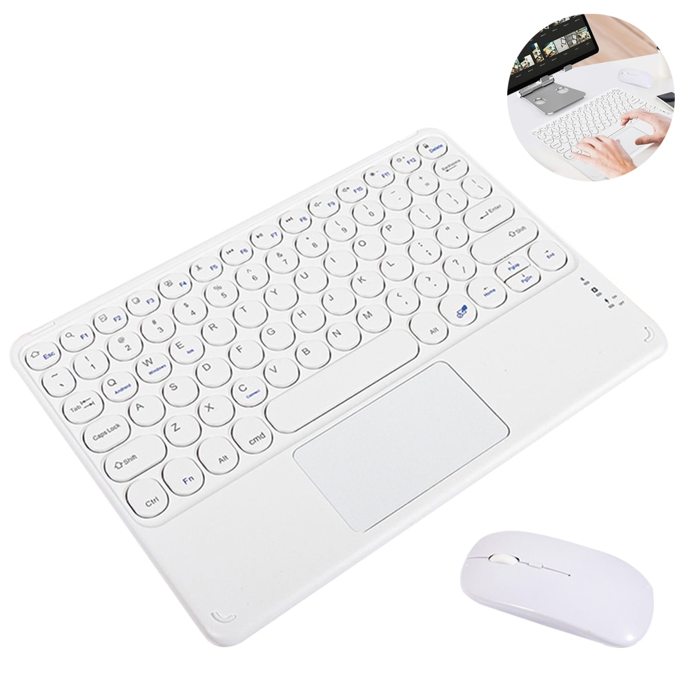 Tastatura Bluetooth, Cu Mouse, Touchpad, Alb - eMAG.ro