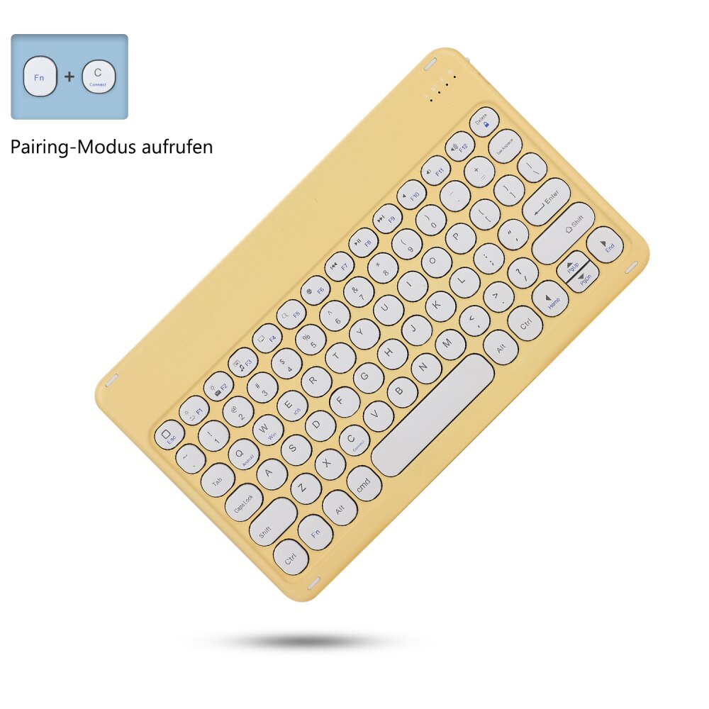 Set husa cu tastatura si mouse pentru iPad, Bluetooth, Galben - eMAG.ro